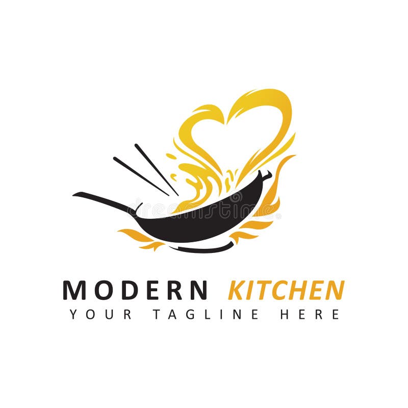 Logo Kitchen Modern. with Grill and Fire Style for Logotype, Vector ...