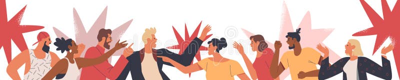 Diverse Group of Angry People Having an Argument Stock Vector ...