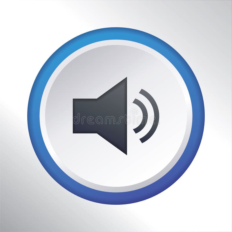 Speaker Box Flat Icon Button Vector Design Stock Vector - Illustration ...