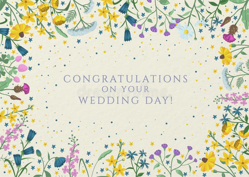 Congratulations on Your Wedding Day Card- Pretty Dainty Floral ...