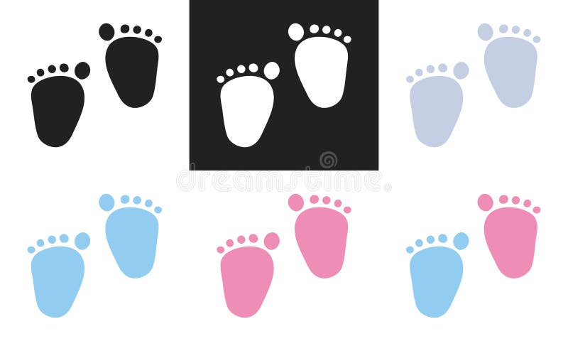 Vector Set of Baby Shower Footprint Clipart Stock Illustration ...