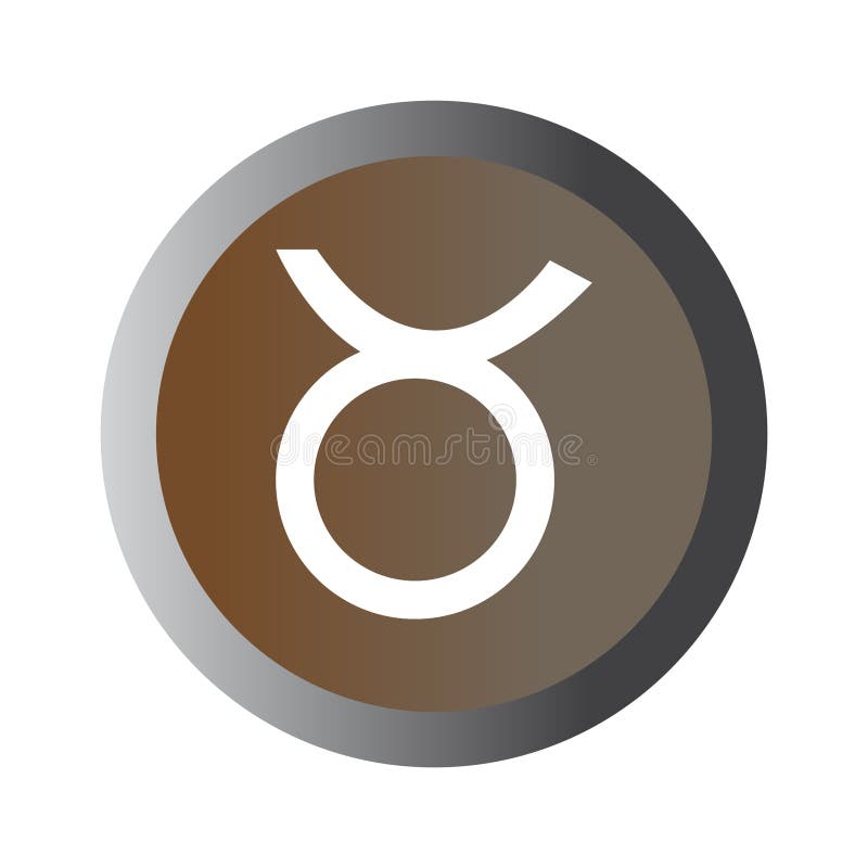 Simple Button Symbol Taurus Stock Vector - Illustration of horoscope ...