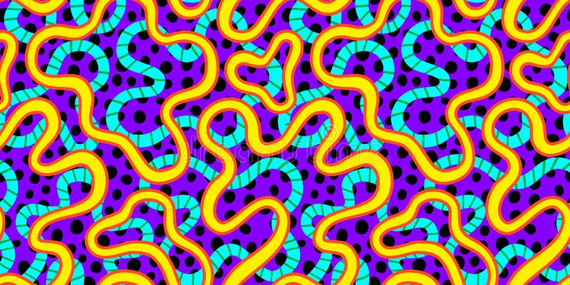 Abstract Colorful Print Seamless Pattern Illustration in Retro 90s ...