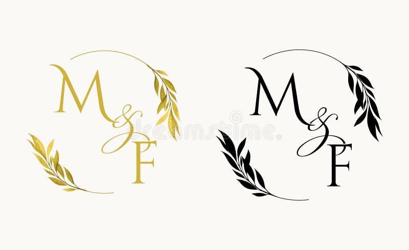 MF Initial Wedding Floral Monogram Logo. Stock Vector - Illustration of ...
