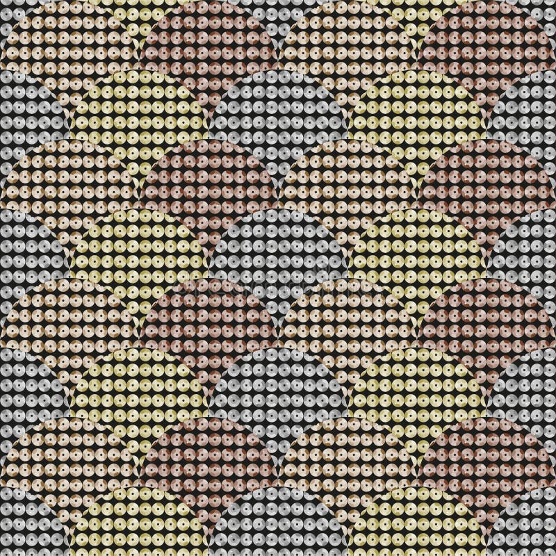 Modern Metallic Sequin Seigaiha Waves Background Pattern Seamless Stock ...