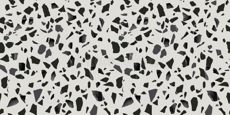 Black Terrazzo Flooring Seamless Pattern Stock Vector - Illustration of ...