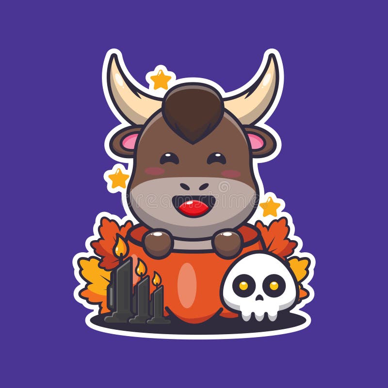 Cute Bull Mascot Cartoon Character on the Ship. Stock Vector ...