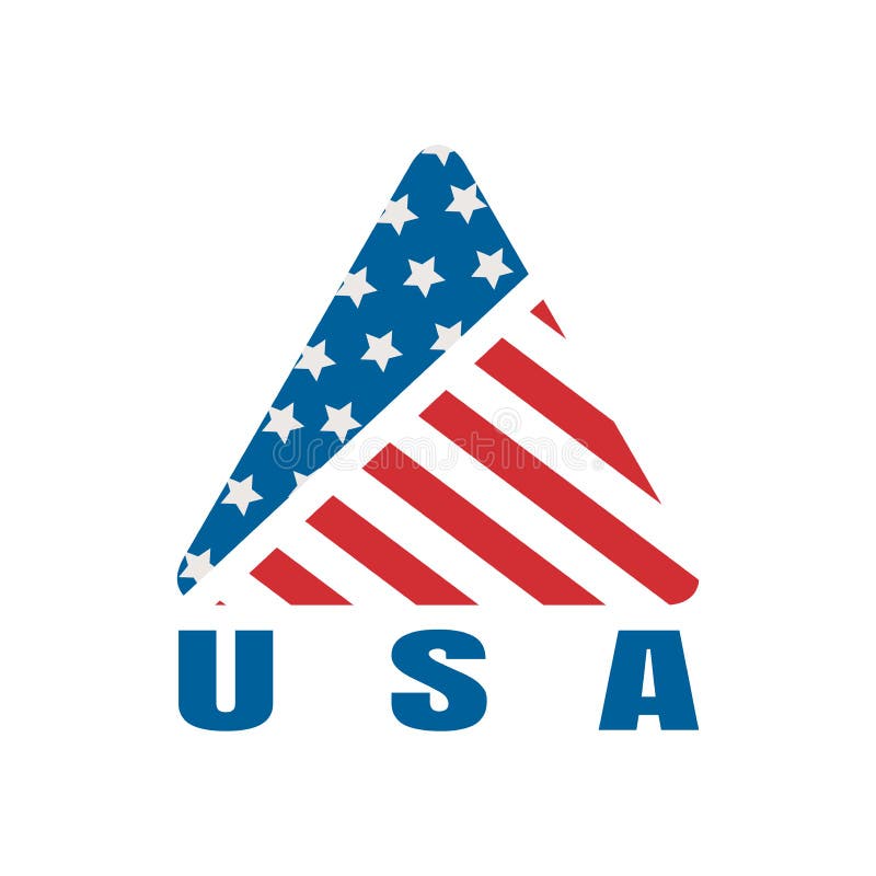 American Flag Icon in Triangle Style. United States Flag. Vector ...
