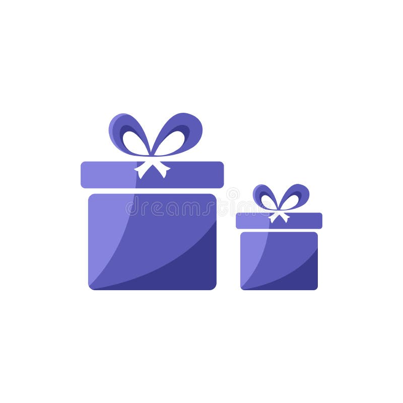 Gift Box Vector Logo in Solid Color. Cute Illustration of Two Gift ...
