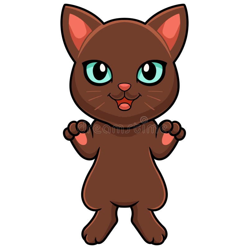 Cute Havana Brown Cat Cartoon Stock Vector - Illustration of feline ...