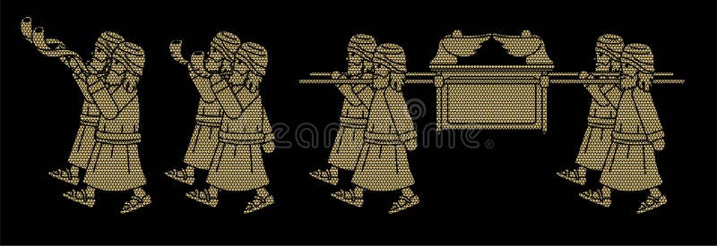 Group of Levi Carrying Ark of the Covenant Cartoon Graphic Vector ...