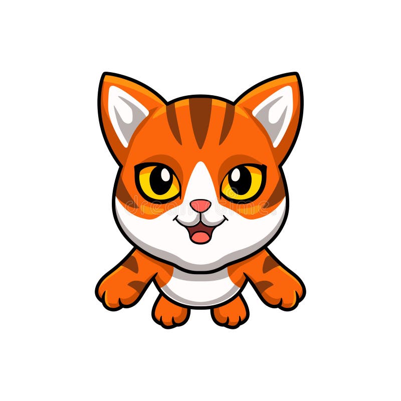 Cute Orange Tabby Cat Cartoon Flying Stock Vector - Illustration of ...