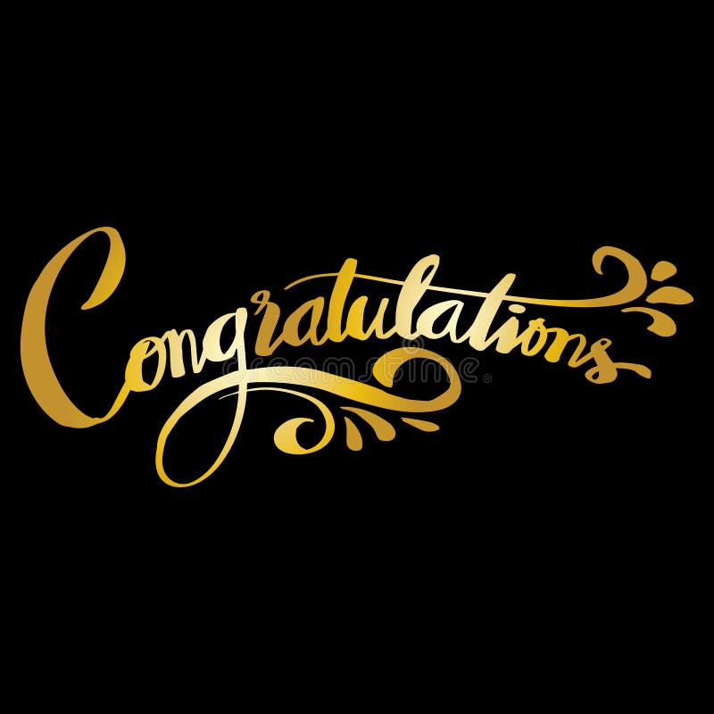 Congratulations Gold Brush Calligraphy Banner Stock Illustrations – 277 ...