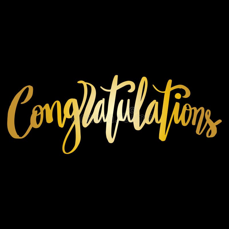 Congratulations Gold Brush Calligraphy Banner Stock Illustrations – 277 ...