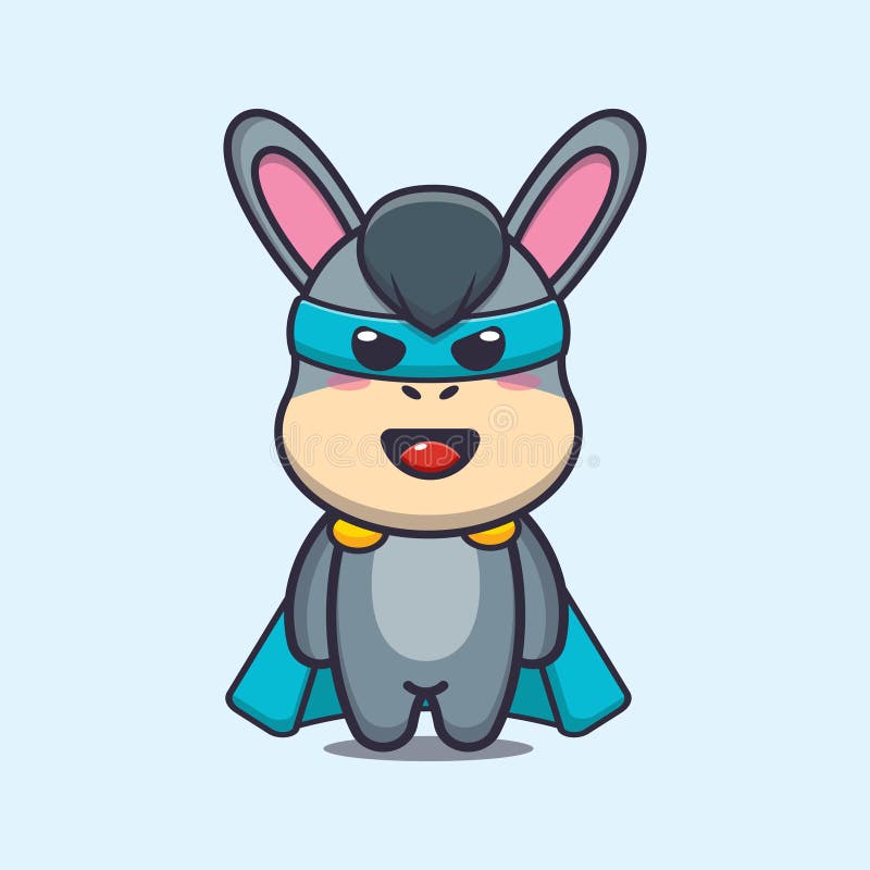 Cute Super Donkey Cartoon Vector Illustration. Stock Vector ...