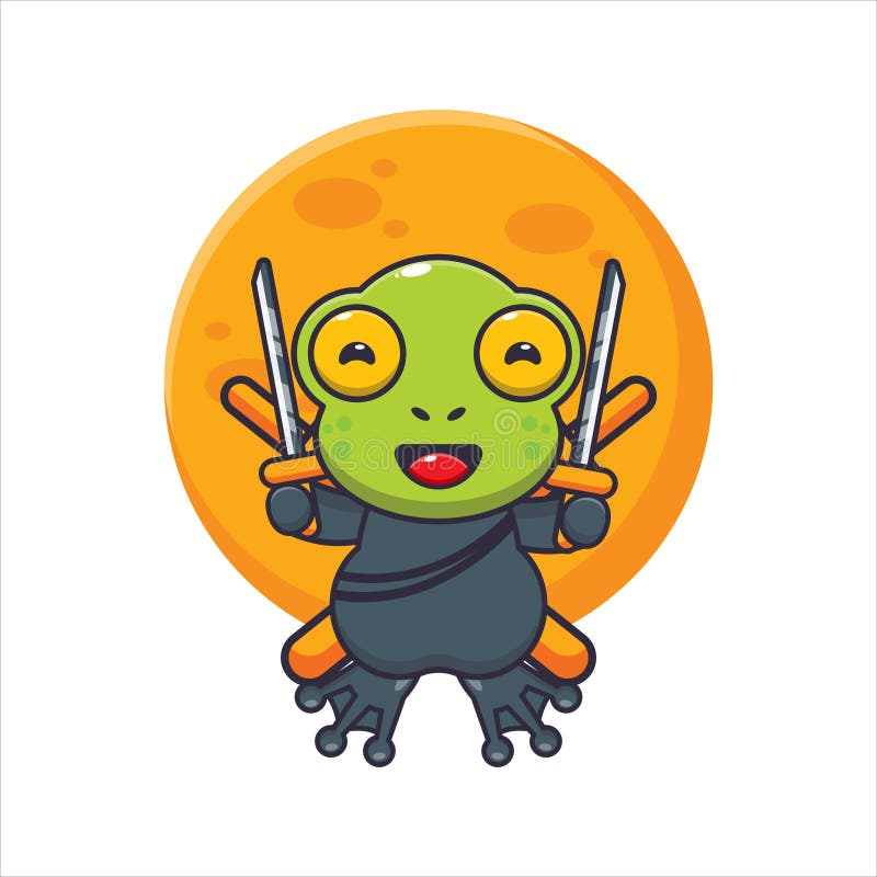 Ninja Frog Mascot Gaming Logo Illustration Stock Vector - Illustration ...