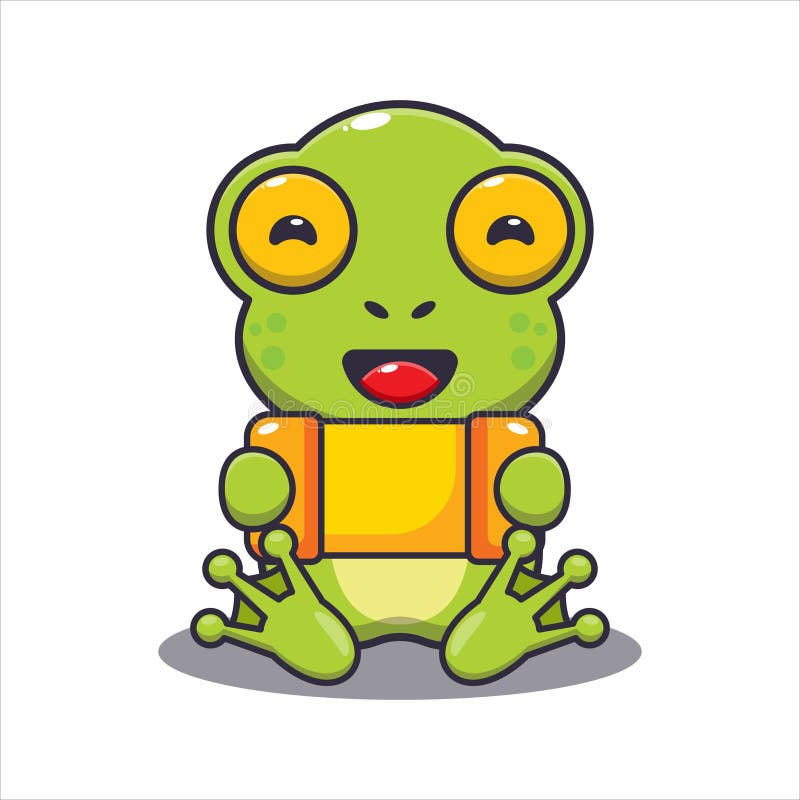 Cute Frog Play a Game Cartoon Vector Illustration. Stock Vector ...