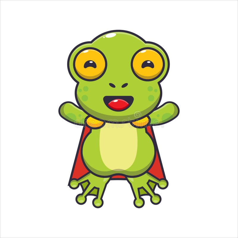 Cute Super Frog Cartoon Vector Illustration. Stock Vector ...