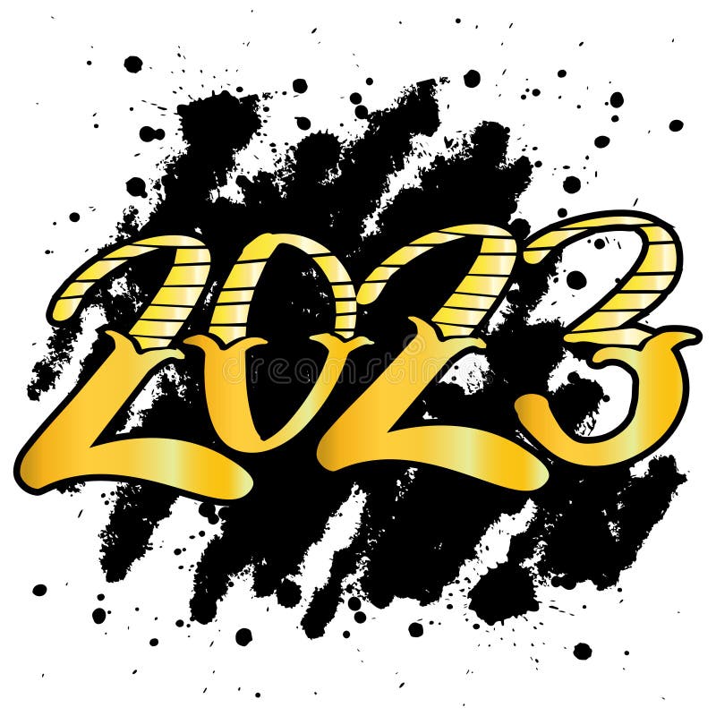 2023 Logo Lettering Numbers Vintage Style. Stock Illustration ...