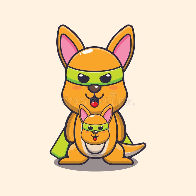 Cute Super Kangaroo Cartoon Vector Illustration. Stock Vector ...