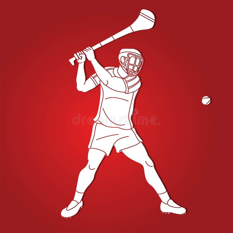 Hurling Sport Player Action Cartoon Graphic Vector Stock Vector ...