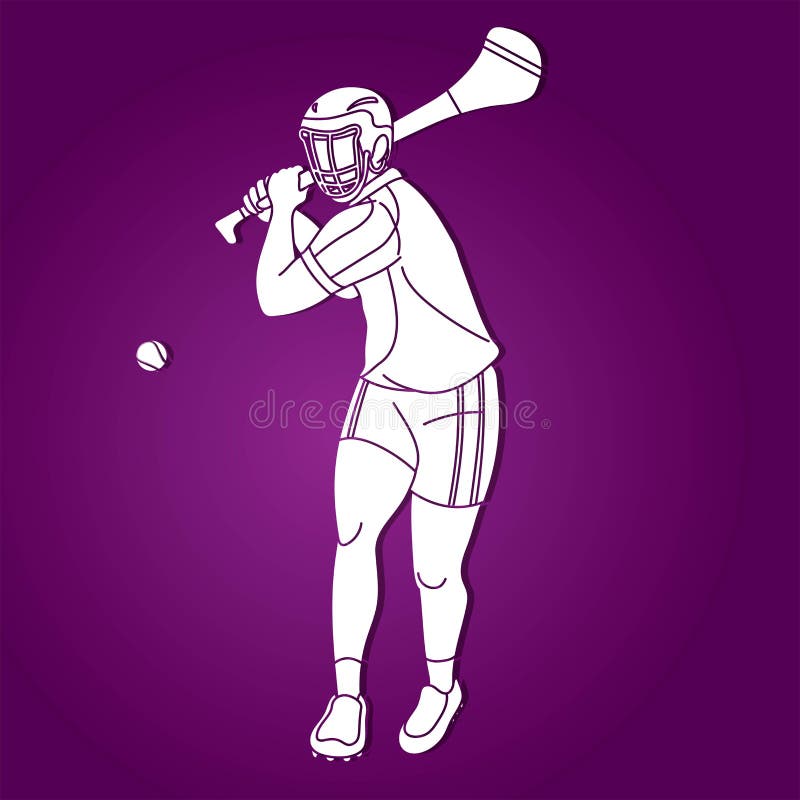 Hurling Sport Player Action Cartoon Graphic Vector Stock Vector ...