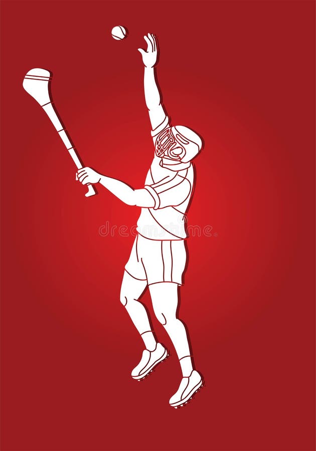 Hurling Sport Player Action Cartoon Graphic Vector Stock Vector ...