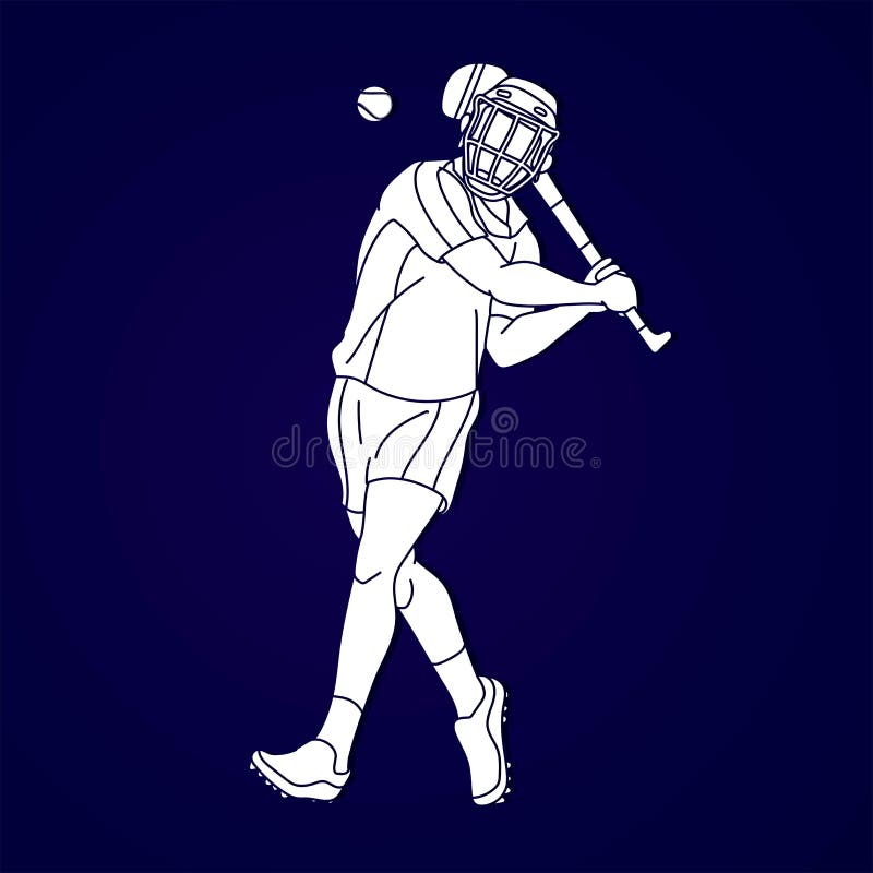 Hurling Sport Player Action Cartoon Graphic Vector Stock Vector ...