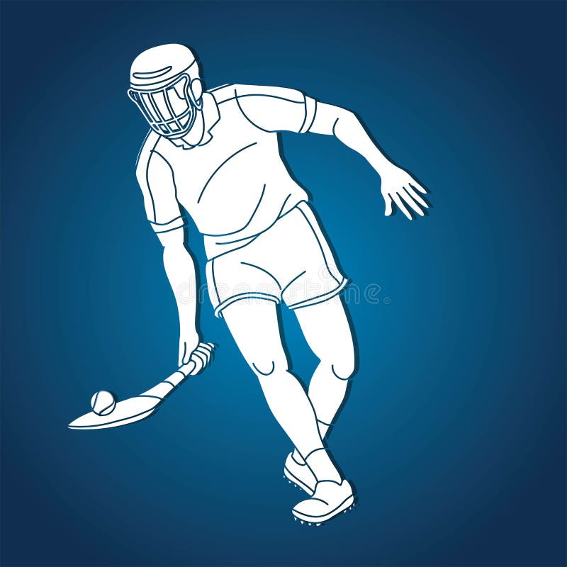 Hurling Sport Player Action Cartoon Graphic Vector Stock Vector ...