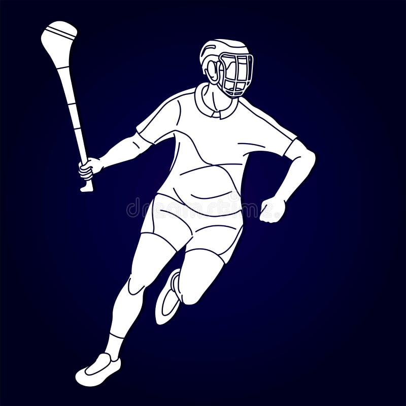 Hurling Sport Player Action Cartoon Graphic Vector Stock Vector ...