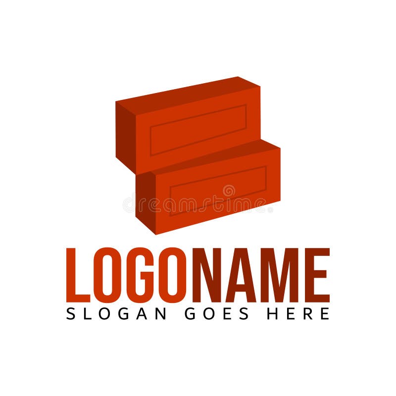 Red Bricks Logo Icon Vector Stock Vector - Illustration of background ...