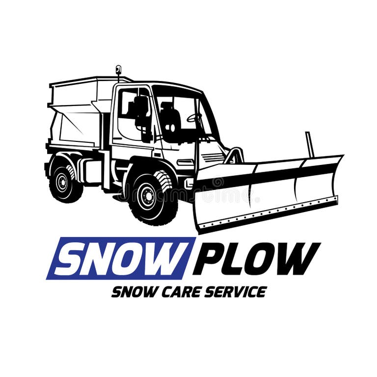 Snow Plow Truck Vector Illustration Logo Design Stock Vector ...