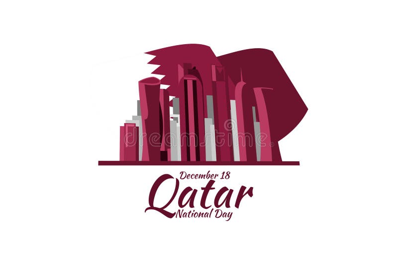 December 18, Qatar National Day Vector Illustration. Stock Vector ...