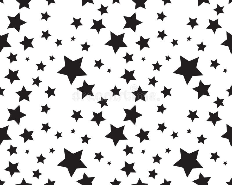 Black Stars, Random Sizes, Seamless Stock Illustration - Illustration ...