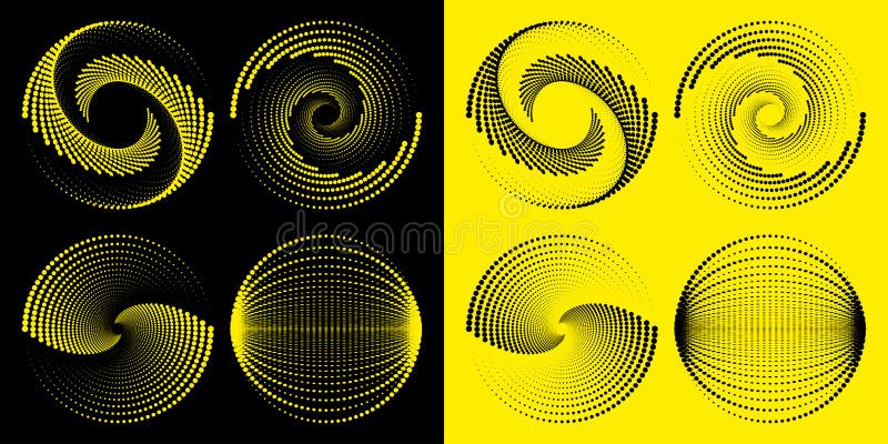 Set of Spirals Design Elements Dotted Abstract Patterns Spiral Swirl ...