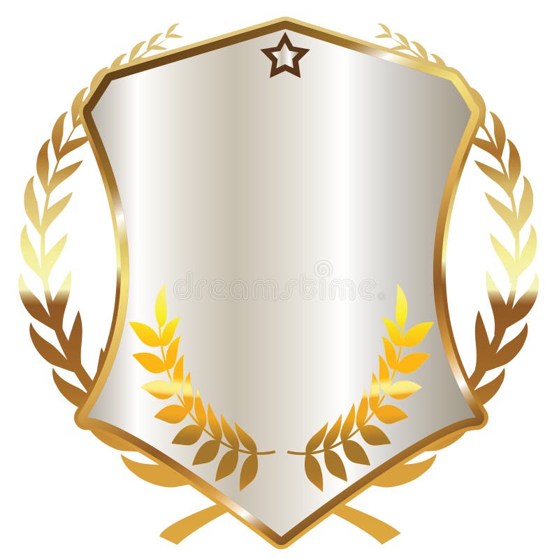 Shiny Metal Shield Vector Set Isolated. Stock Vector - Illustration of ...