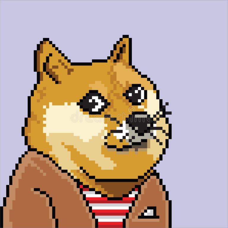 The Vector Character Doge Uses the Attributes in the Pixel Art Style ...