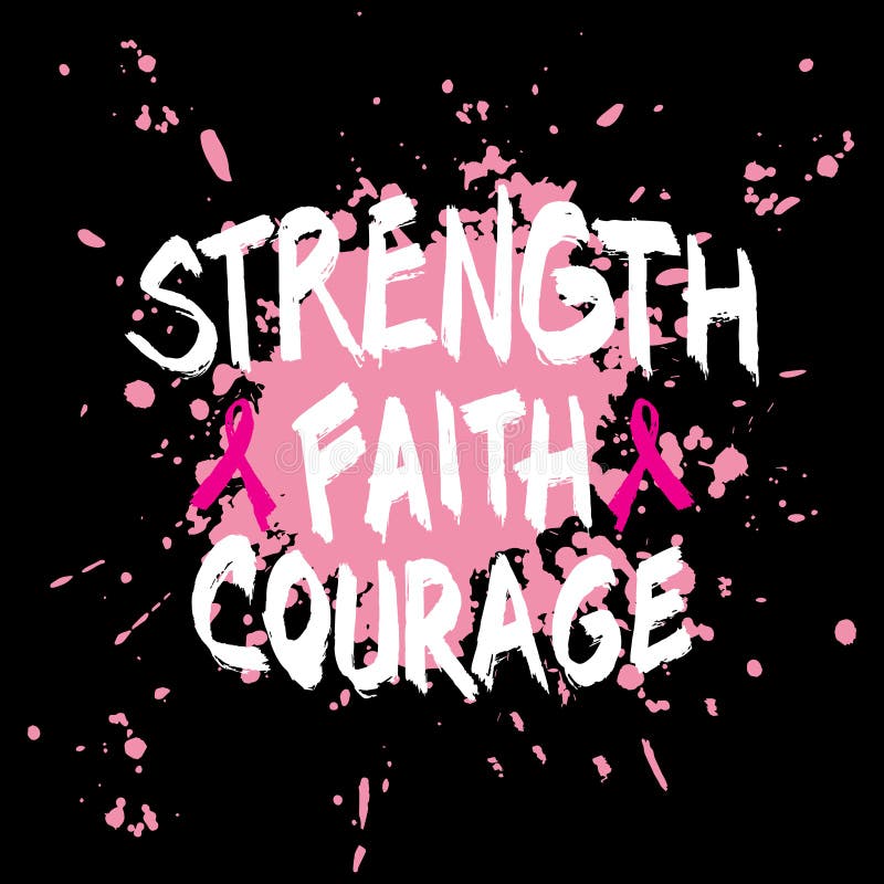 Strength Courage Breast Cancer Awareness Stock Illustrations – 891 ...