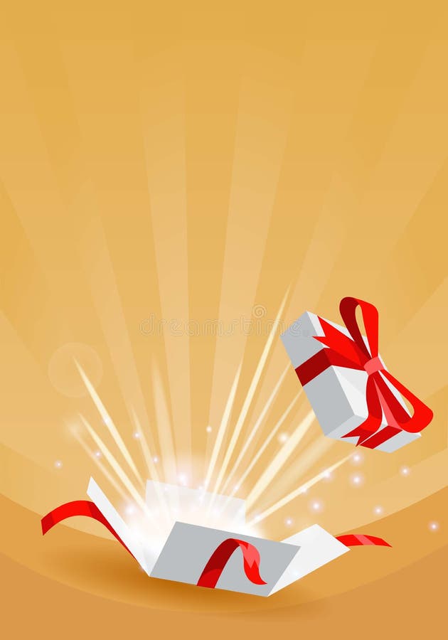 Sale Surprise Discount Banner Template with Open Present White and Red ...