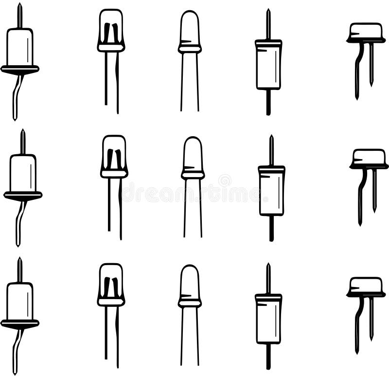 Simple Electric Compenents Designs Made with Different Lines , Shapes ...