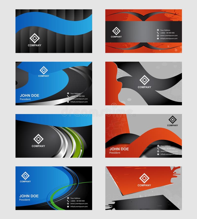 Modern Business Card Collection Stock Vector - Illustration of decor ...
