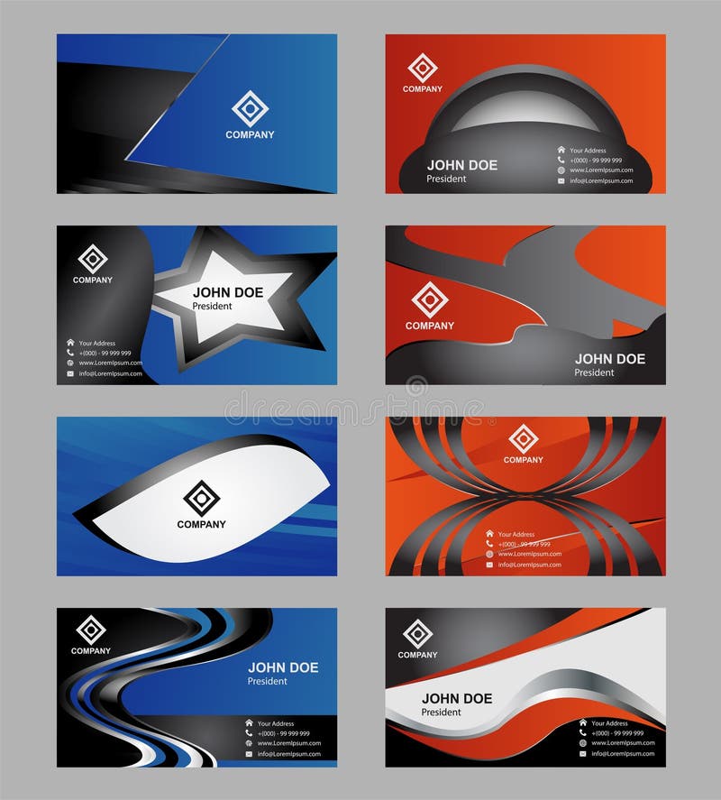 Modern Business Card Collection Stock Vector - Illustration of element ...