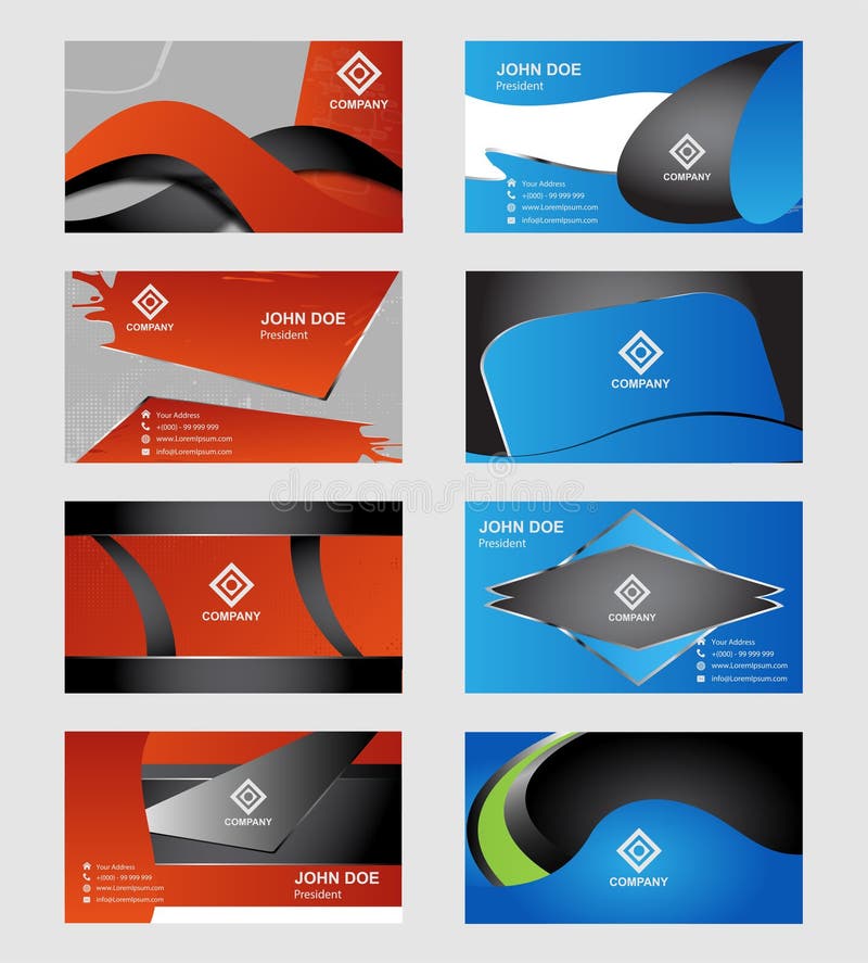 Set of Templates for Creative Business Cards. Elements for Design Stock ...