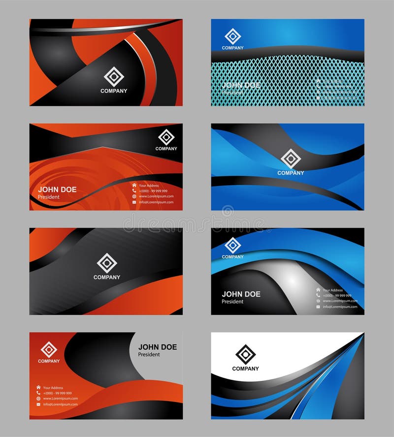 Vector Business Card Template Set, Elements for Design Stock Vector ...