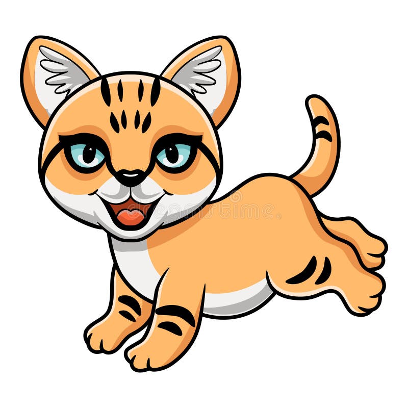 Cute Sand Cat Cartoon Walking Stock Vector - Illustration of beast ...