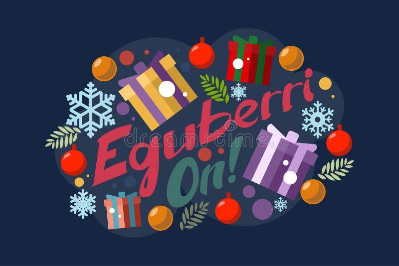 Translation: Merry Christmas. Eguberri on Vector Text Calligraphic ...