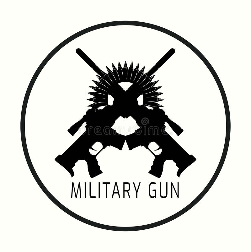 Military Gun design stock vector. Illustration of tatoo - 264471931