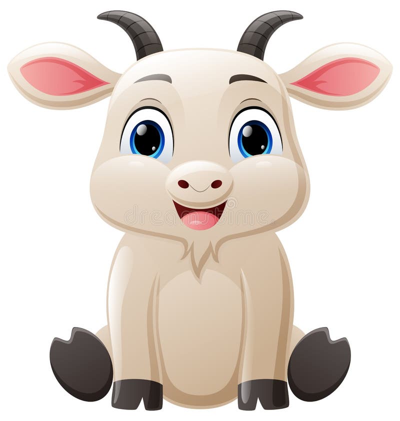 Cute Baby Goat Cartoon Sitting Stock Vector - Illustration of natural ...