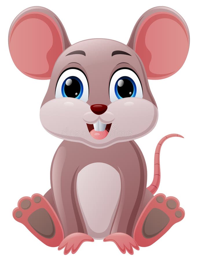 Cute Little Mouse Cartoon Sitting Stock Vector - Illustration of nose ...