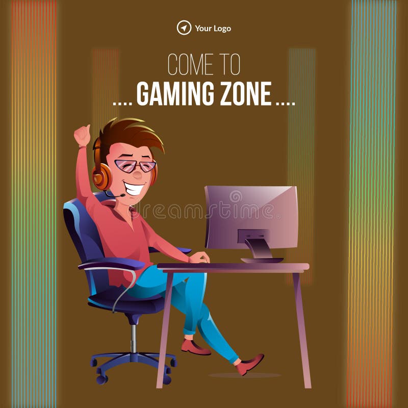 Banner Design of Come To Gaming Zone Stock Vector - Illustration of ...